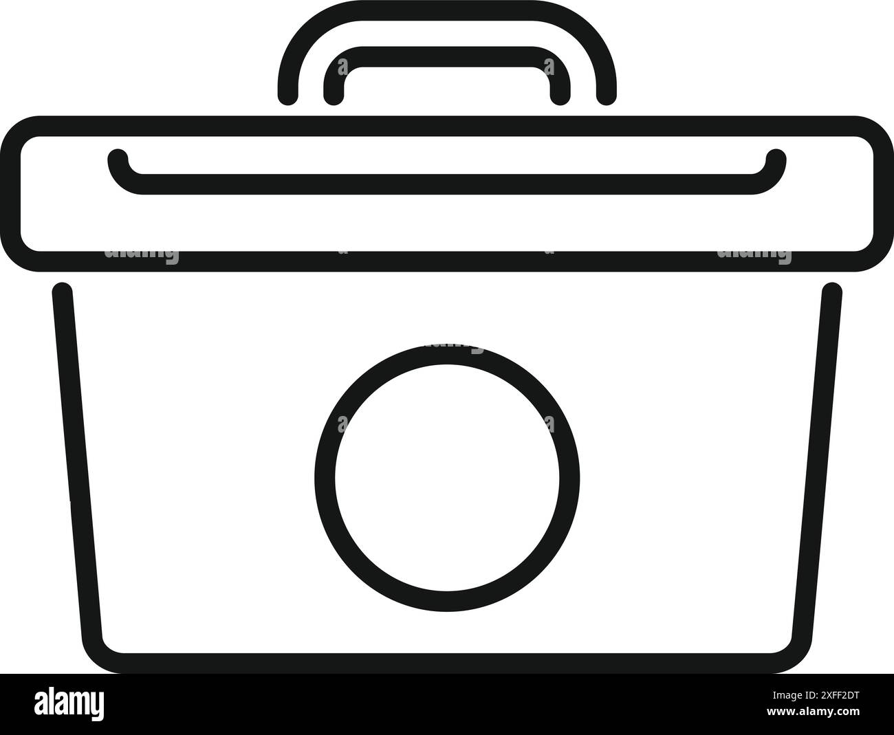 Lunch box icon outline style with a handle for carrying food and snacks ...