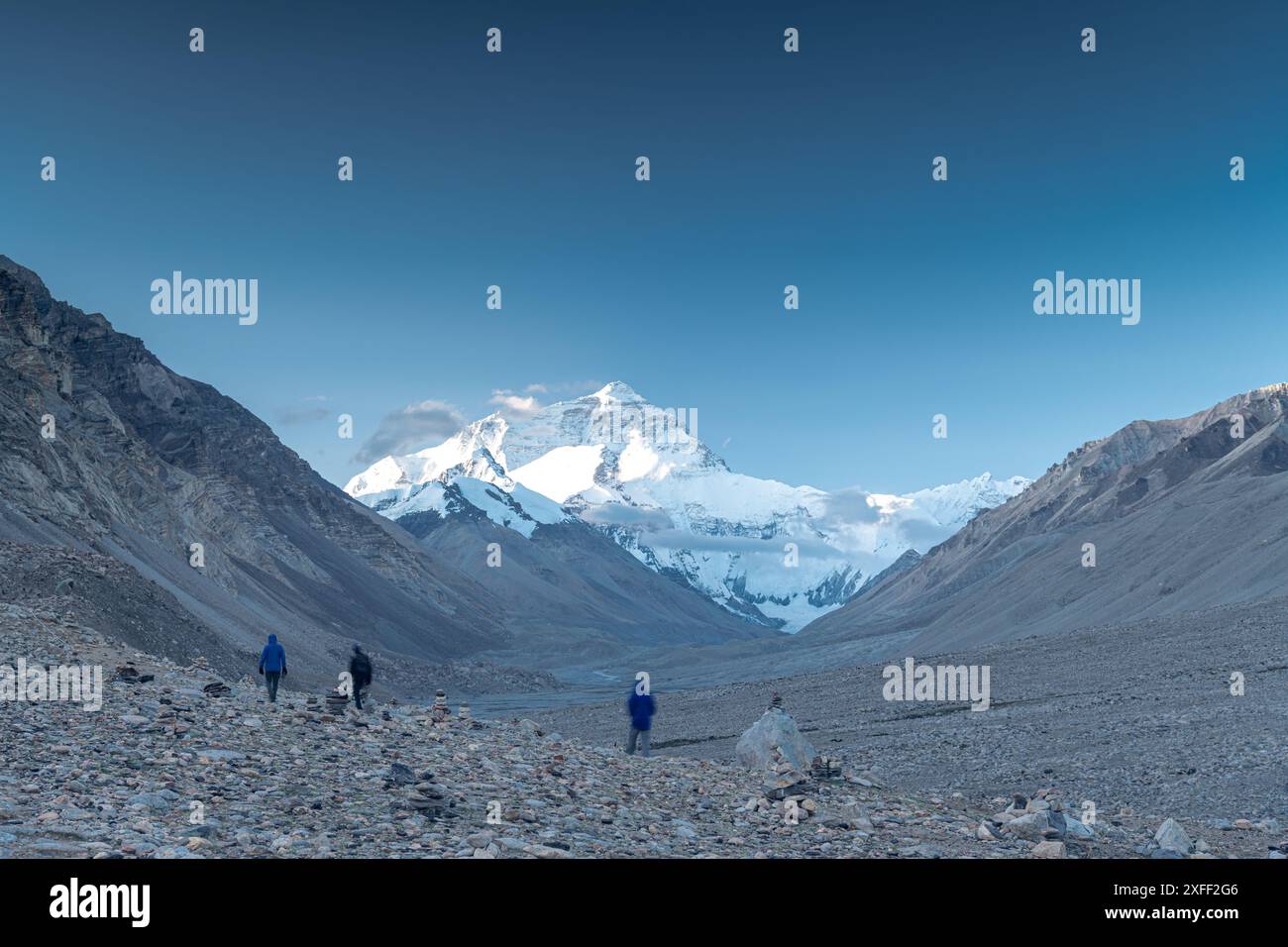 Everest base camp. Taken in the base camp of north side Everest. Over ...
