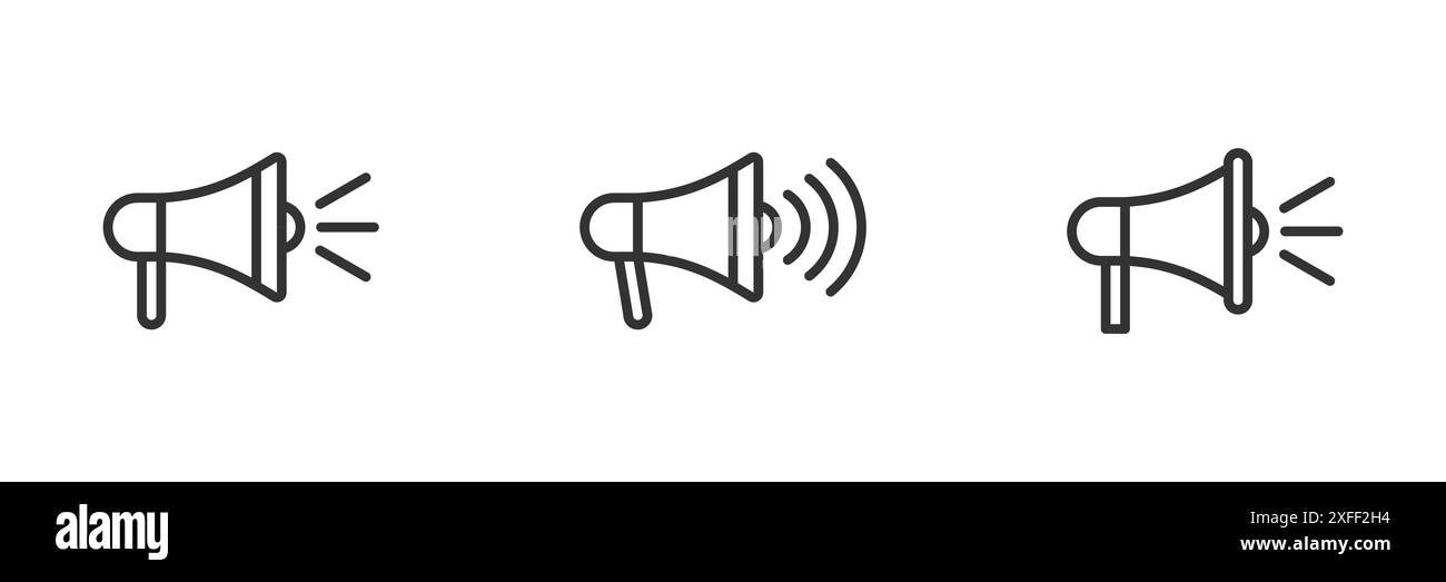 Megaphones icons set. loudspeaker icon. Flat vector illustration Stock ...