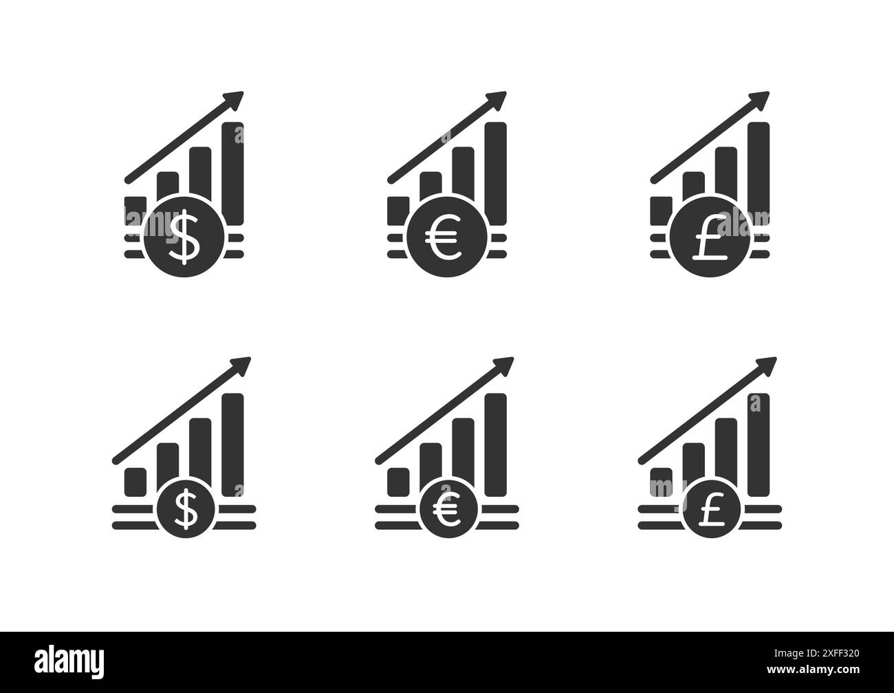 Money increase symbol. Finance growth icon. Flat vector illustration ...