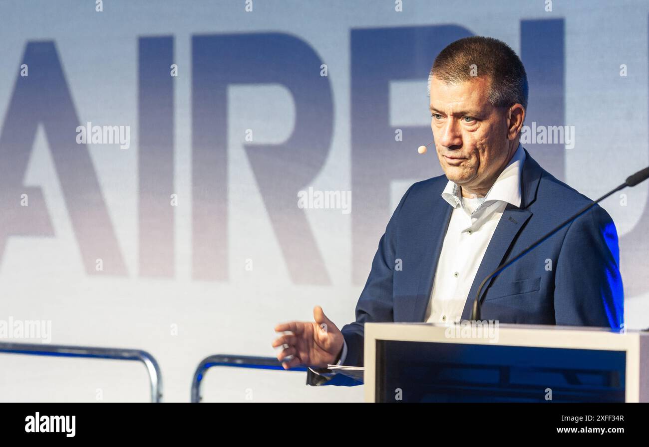 03 July 2024, Hamburg: André Walter, Managing Director of Airbus' civil aircraft production in ...