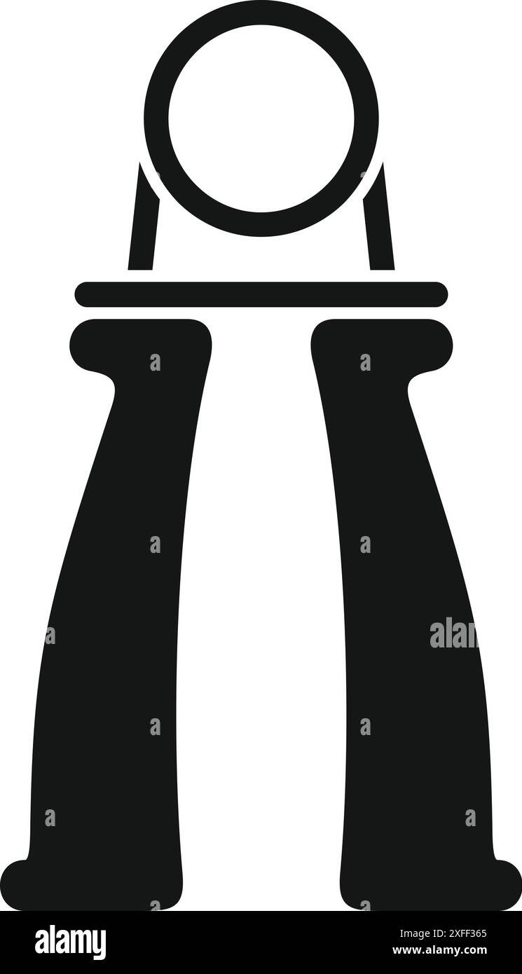 Simple black icon of a hand grip exerciser used for forearm training ...