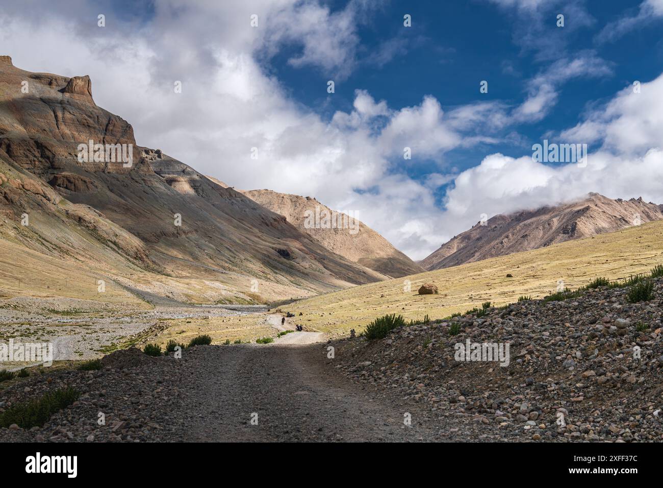 Highland area, dry riverbed along the glen, sheer rocks, dirt road ...