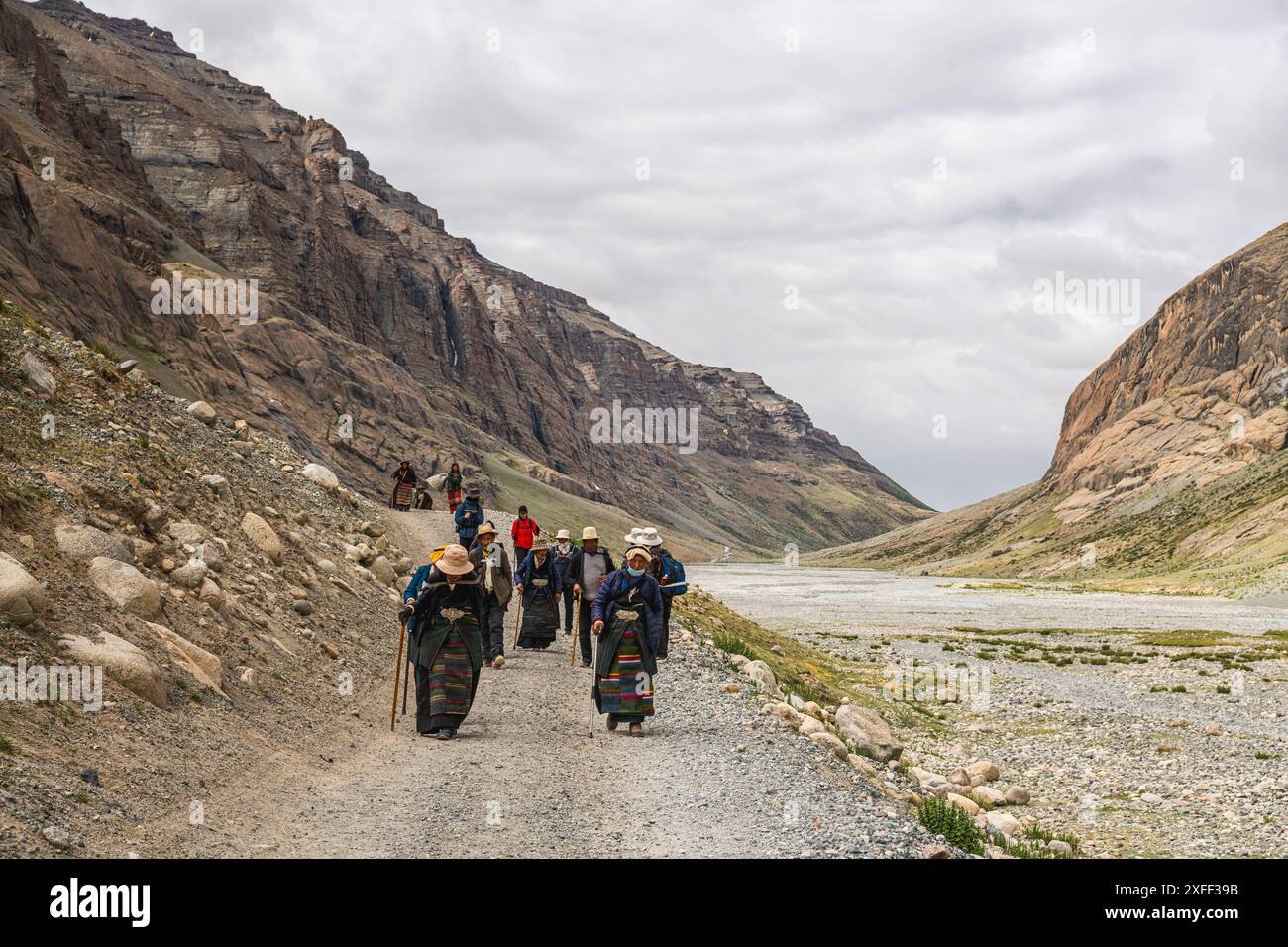 Kailash area, Tibet China - Aug 2022: The Tibetan pilgrims during the ...