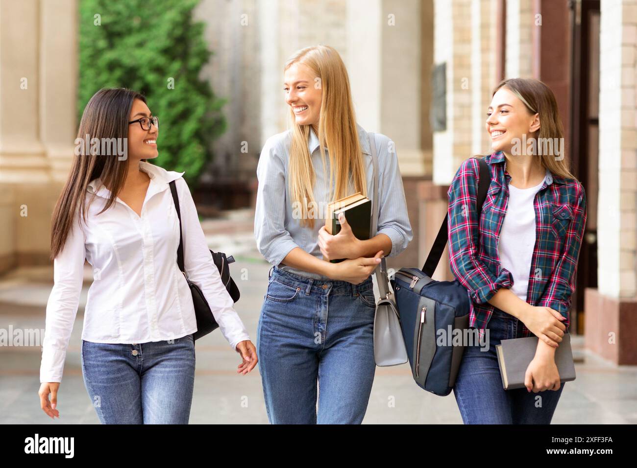 Girl leaving school building hi-res stock photography and images - Alamy