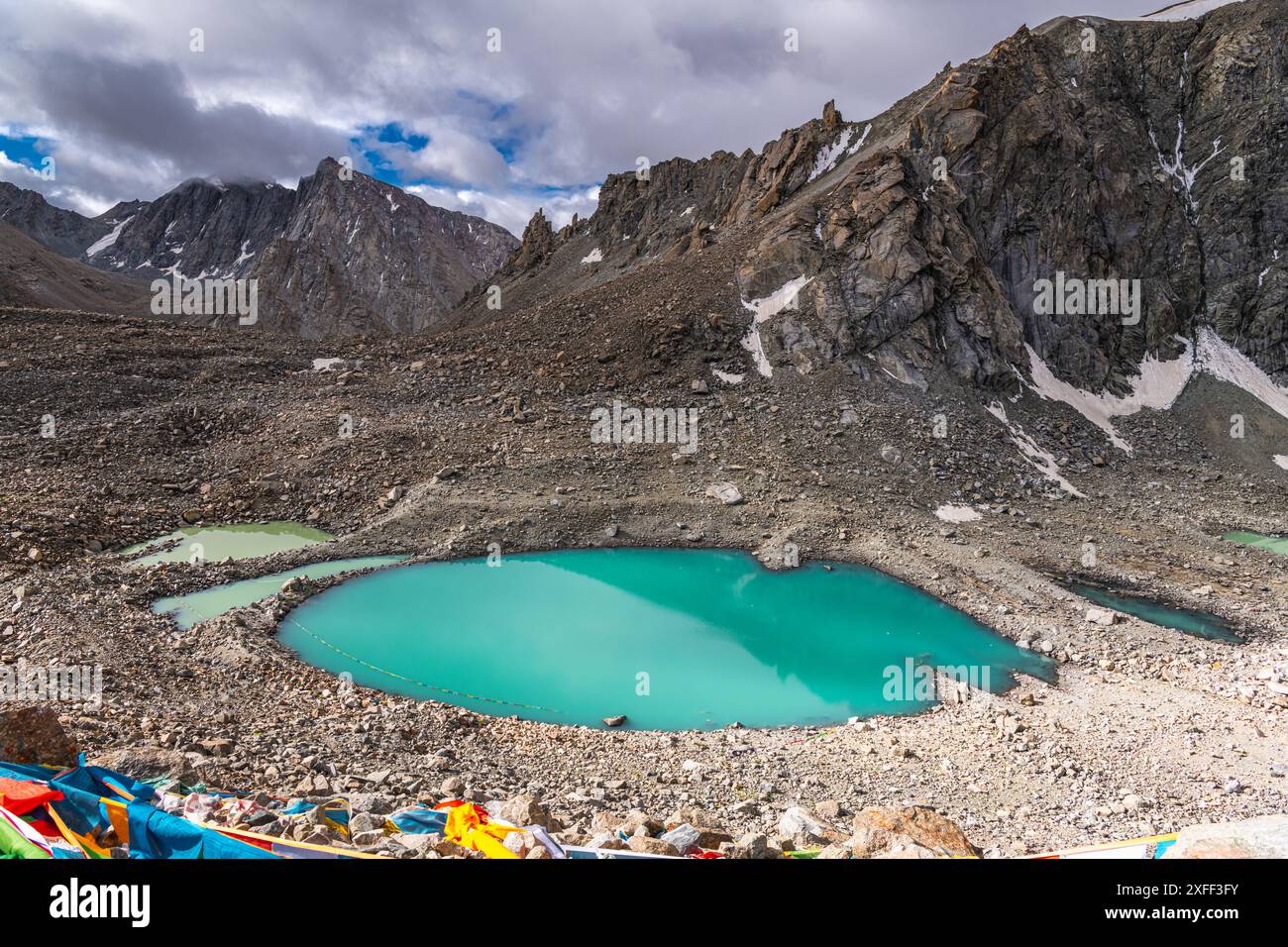 The Gauri Kund mountain lake during the ritual kora (yatra) around ...