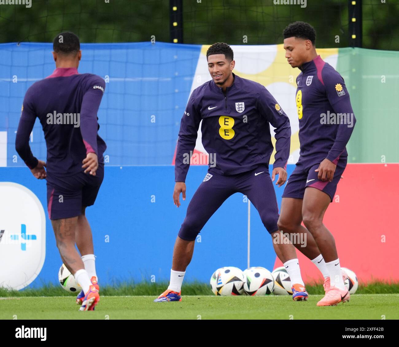 England's Jude Bellingham (centre) during a training session at the Spa ...