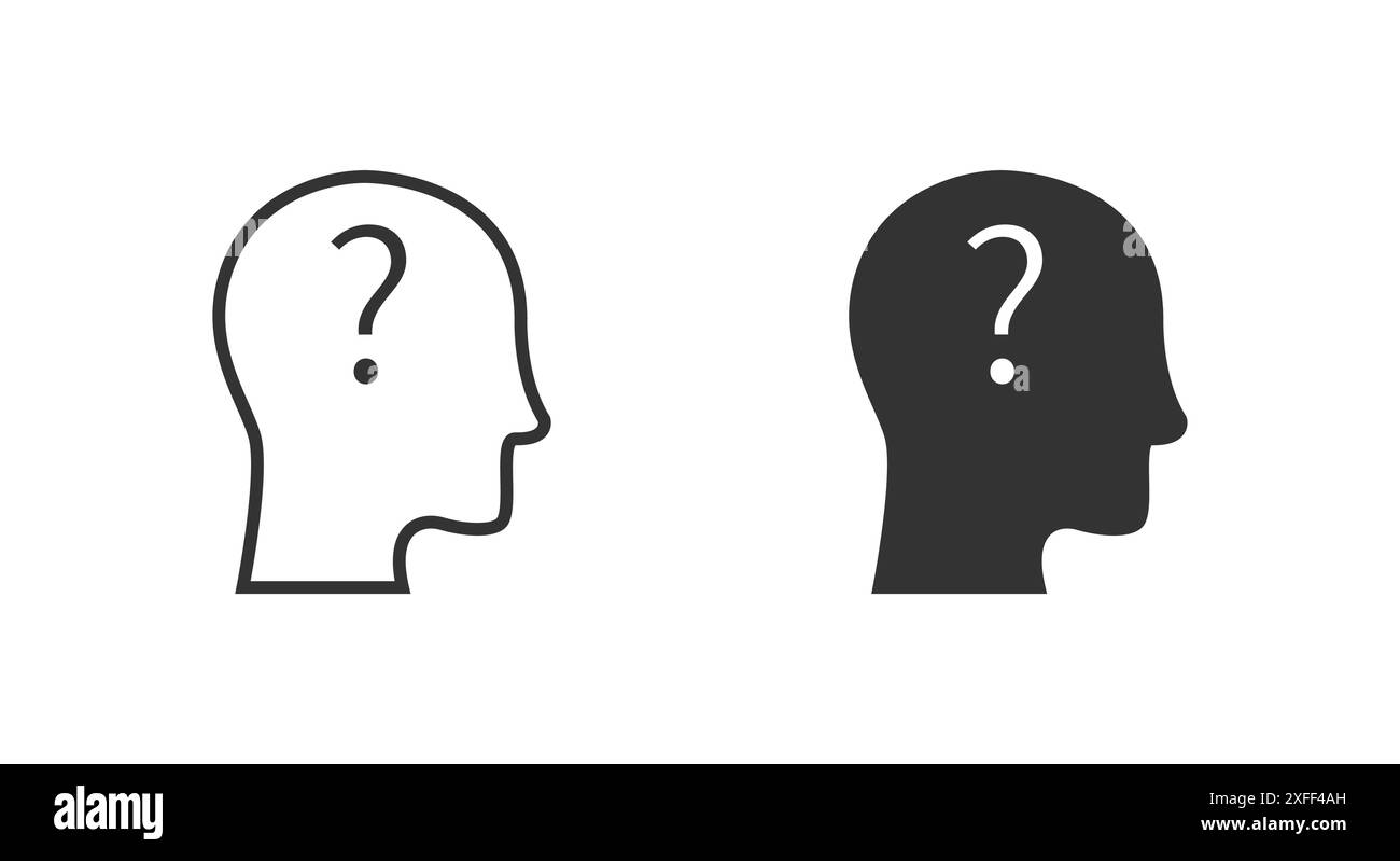 Head with question mark. Flat vector illustration Stock Vector Image ...
