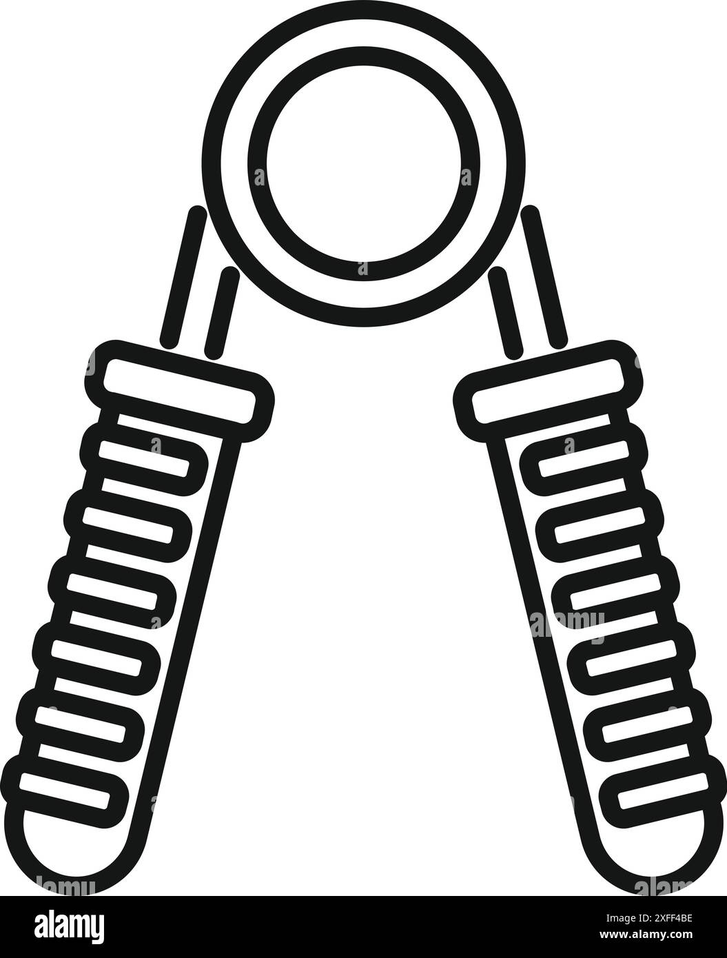 Hand grip exerciser being squeezed for forearm exercise Stock Vector ...