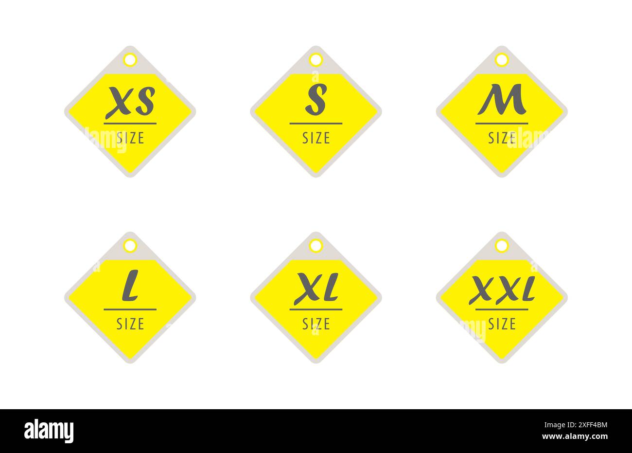 Clothing Size Labels. Set of size clothing tags. Web icon. Flat vector ...