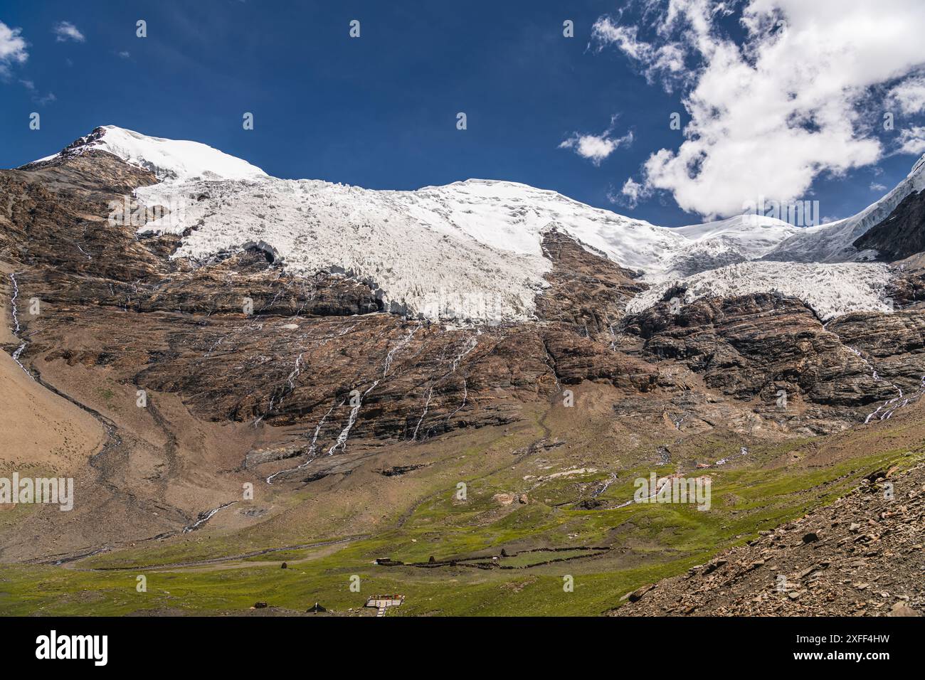 The 6773 m high Togolung mount -left- and the 7206 m high Nojin ...