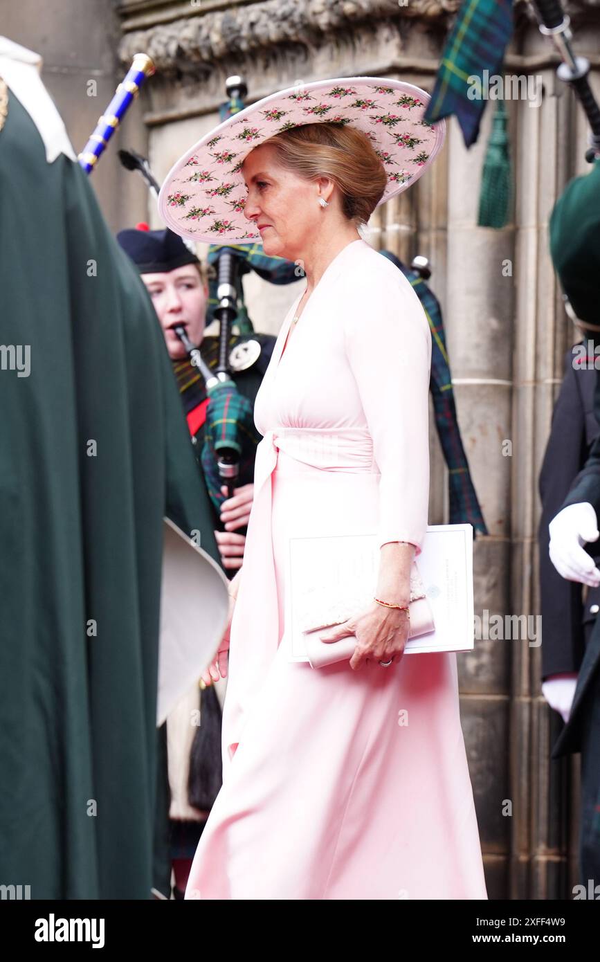 The Duchess of Edinburgh leaving the Order of the Thistle Service at St ...