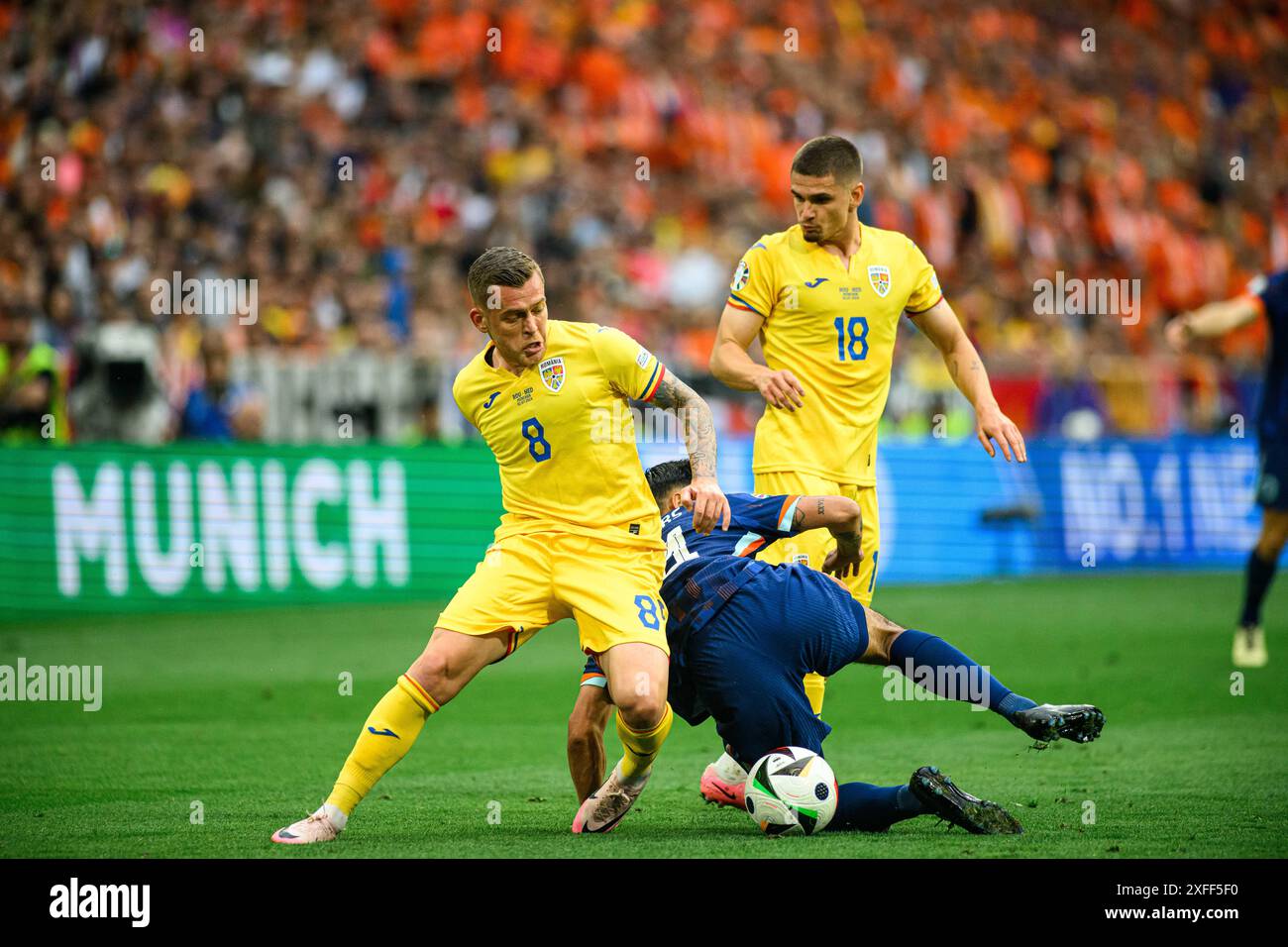 MUENCHEN, GERMANY - 2 JULY, 2024: Alexandru Cicaldau, The football ...