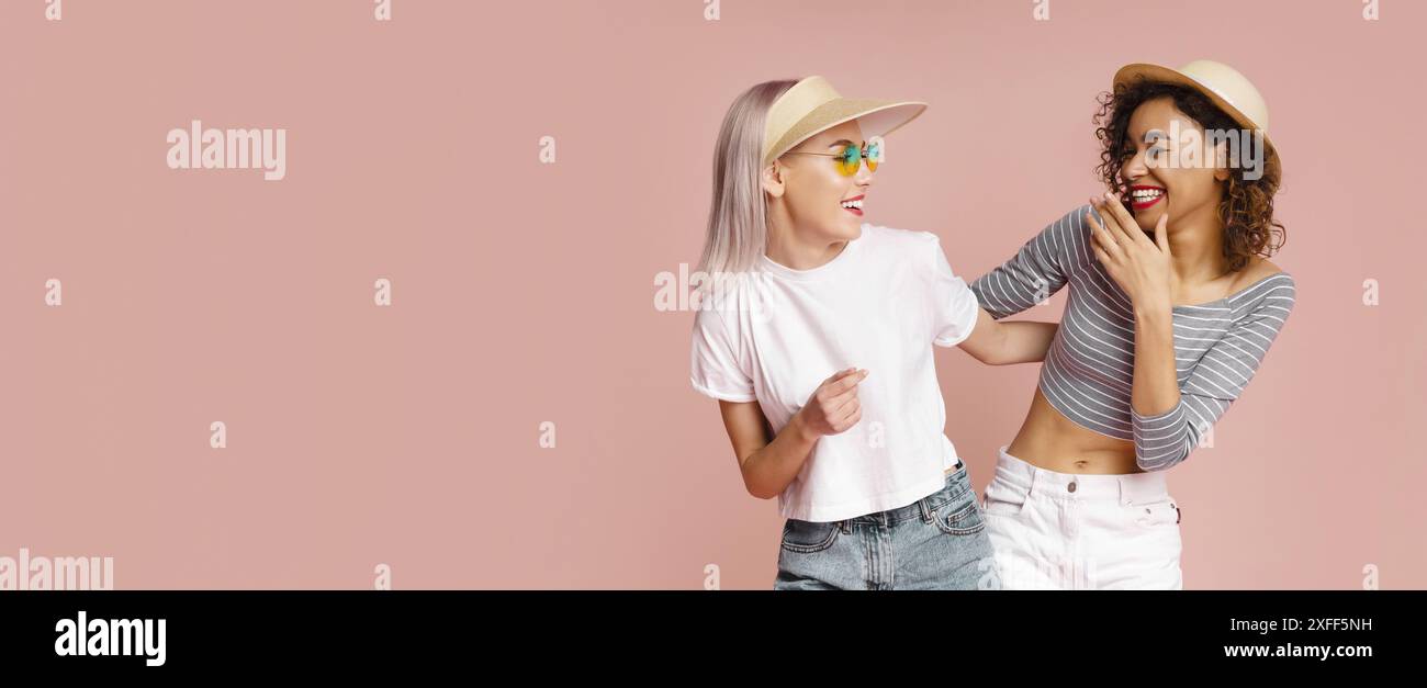 Happy laughing multiethnic women females hi-res stock photography and ...