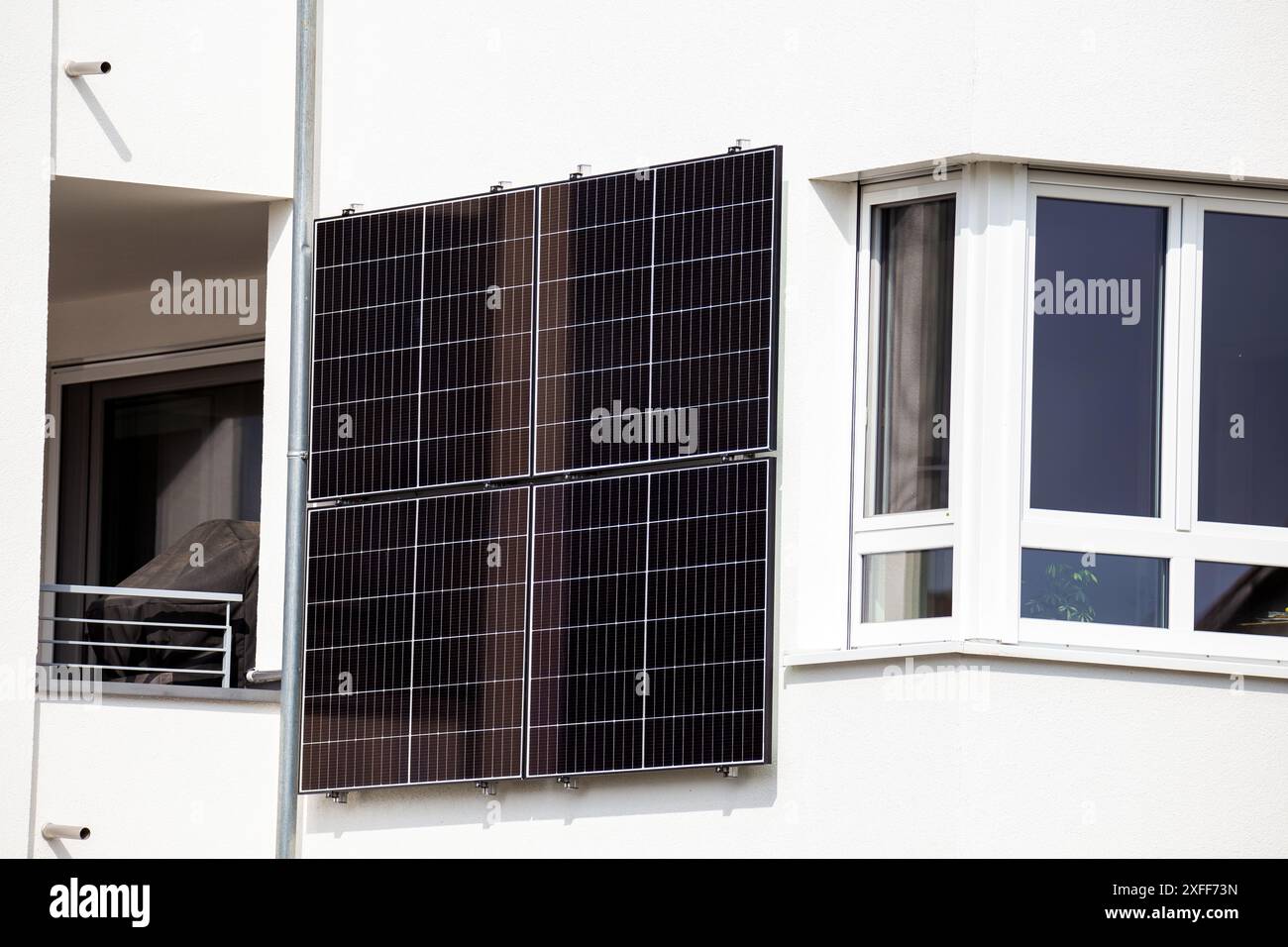 Solar facade: New residential building with solar modules on the facade ...