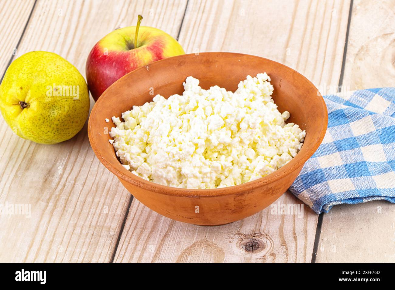 Organic grain cottage cheese in the bowl Stock Photo - Alamy