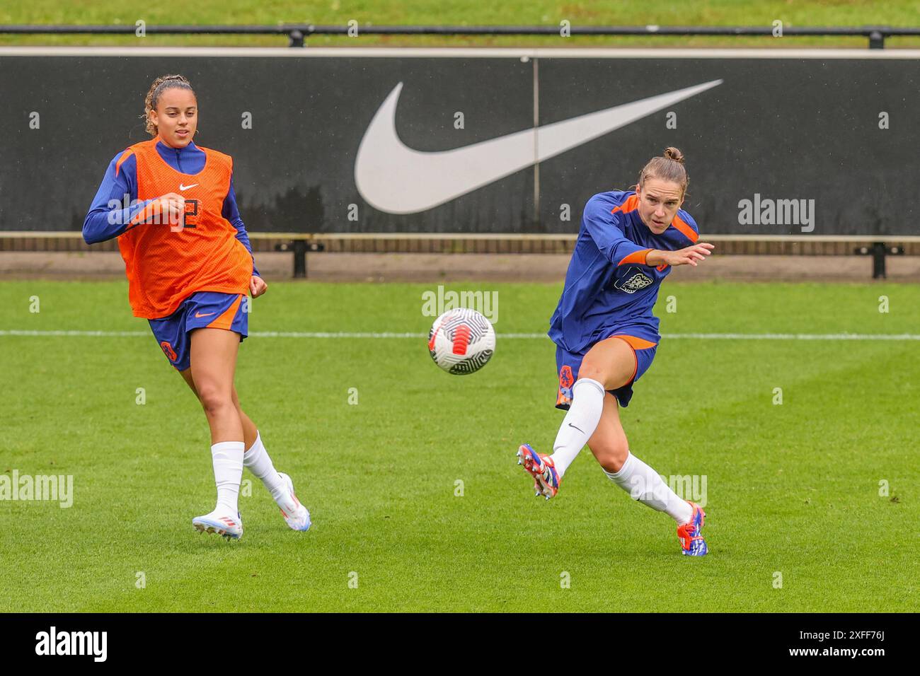 ZEIST, NETHERLANDS - JULY 3: Vivianne Miedema and Chasity Grant of Netherlands Women's Football ...