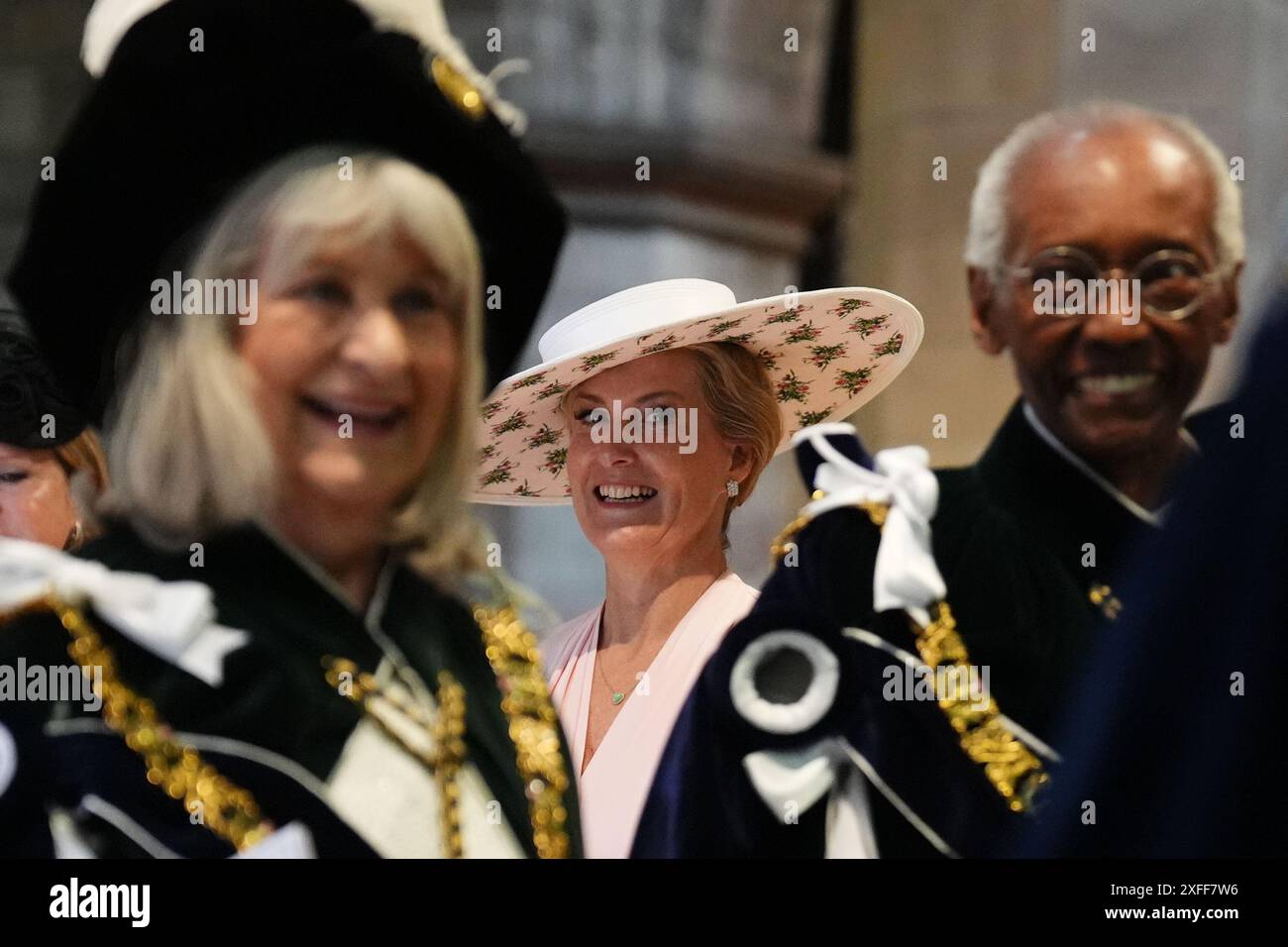 The Duchess of Edinburgh (centre) attends the Order of the Thistle ...