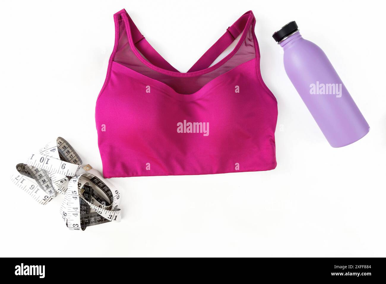 Concept of sports lifestyle and sports activities. Flat lay sports top ...