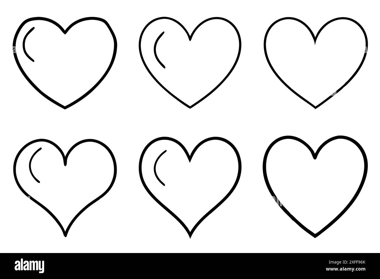 Hand Drawn Heart Unique Line Art Illustration Stock Vector Image & Art ...