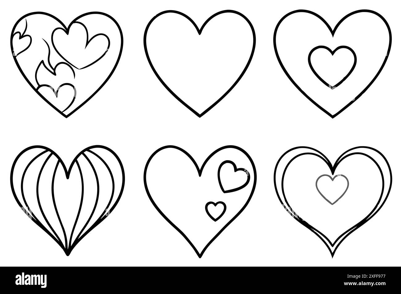 Hand Drawn Heart Unique Line Art Illustration Stock Vector Image & Art ...