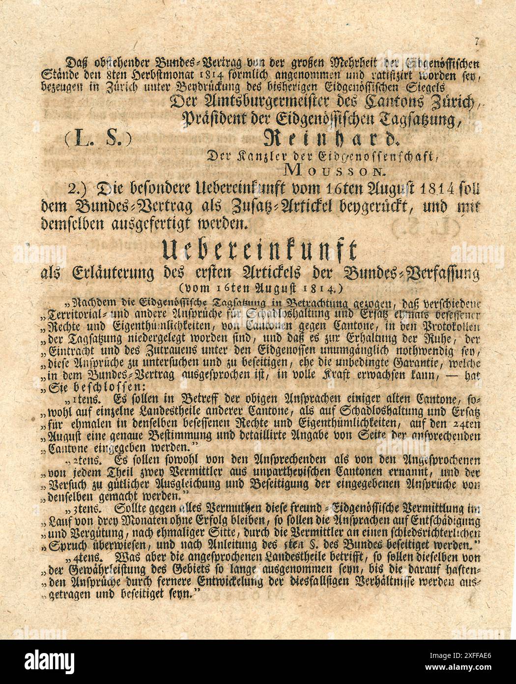Treaty of fribourg hi-res stock photography and images - Alamy