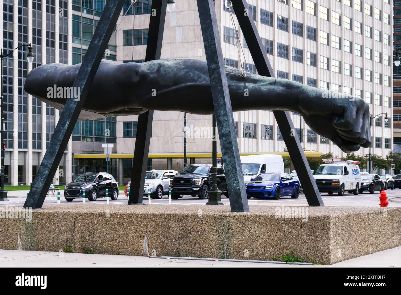 Monument to Joe Louis in Detroit, Michigan, USA Stock Photo - Alamy