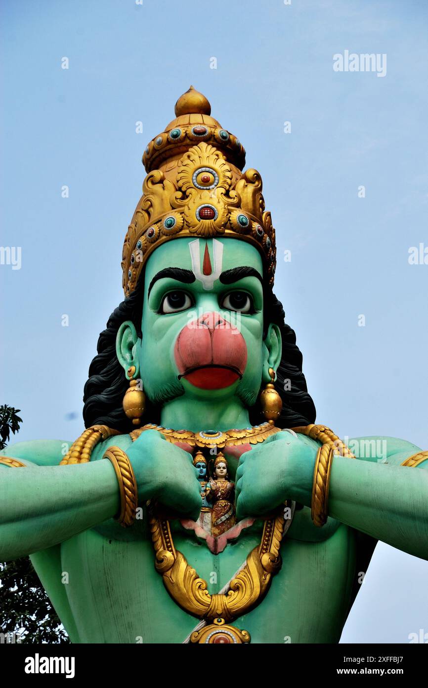 Partial view of the Lord Hanuman Statue, Batu Cave complex in Selangor ...