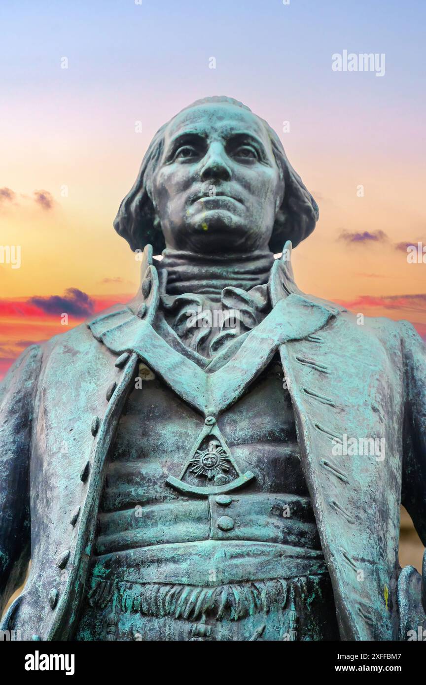 George Washington Statue Sculpture in Detroit, Michigan, USA Stock ...
