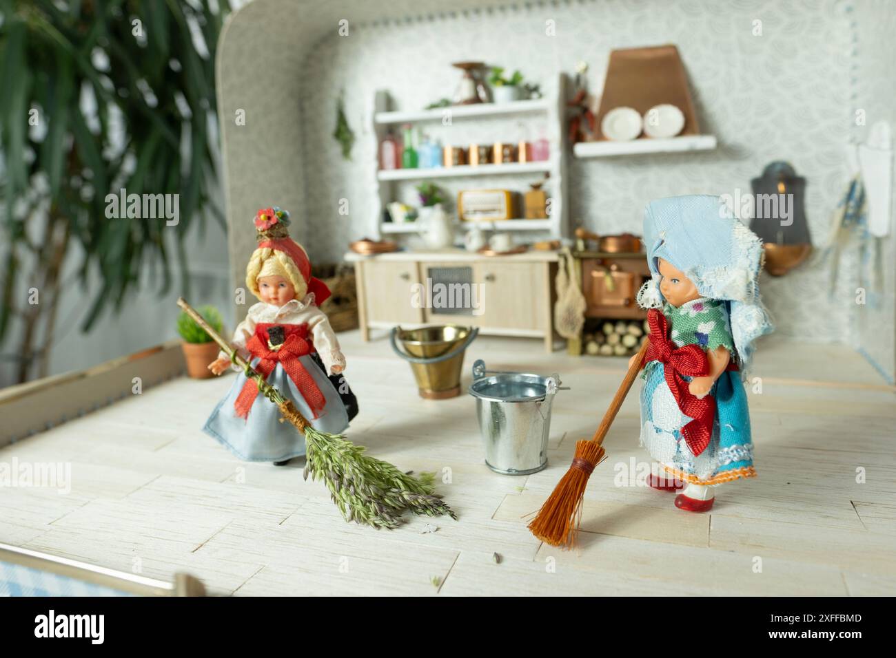 miniature world tiny dolls inhabiting meticulously crafted retro-style ...