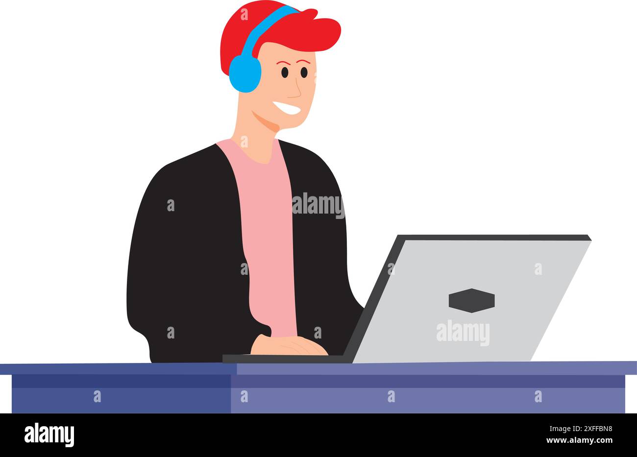 Avatar man on desk Cut Out Stock Images & Pictures - Alamy