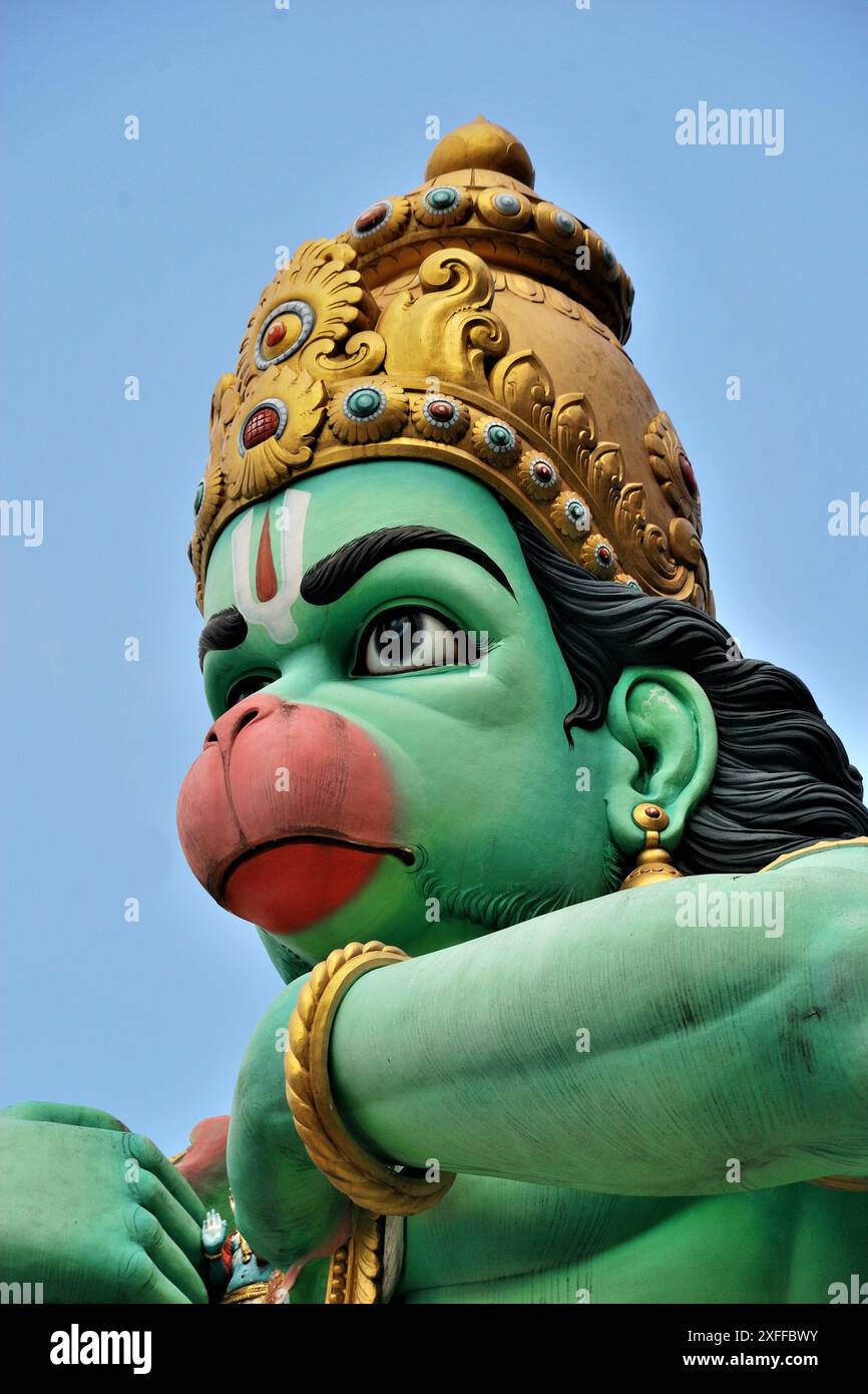 Partial view of the Lord Hanuman Statue, Batu Cave complex in Selangor ...