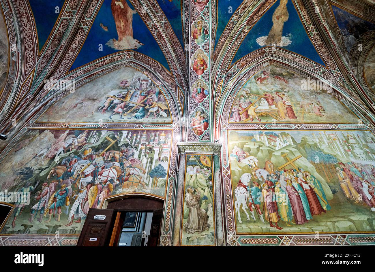 Volterra Tuscany Italy. Church of San Francesco. Frescos in the Chapel ...