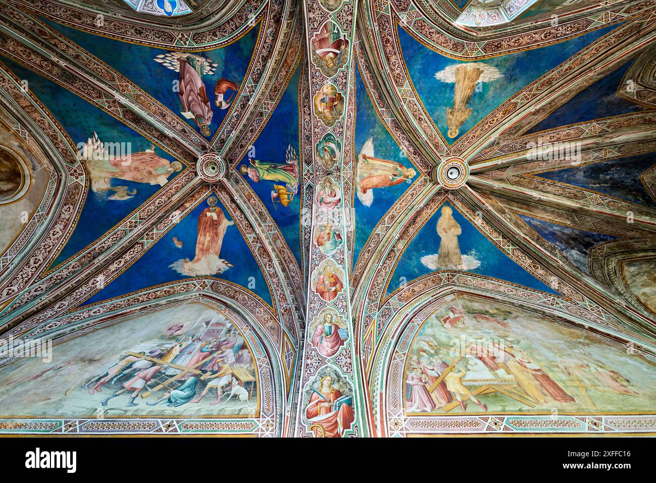 Volterra Tuscany Italy. Church of San Francesco. Frescos in the Chapel ...
