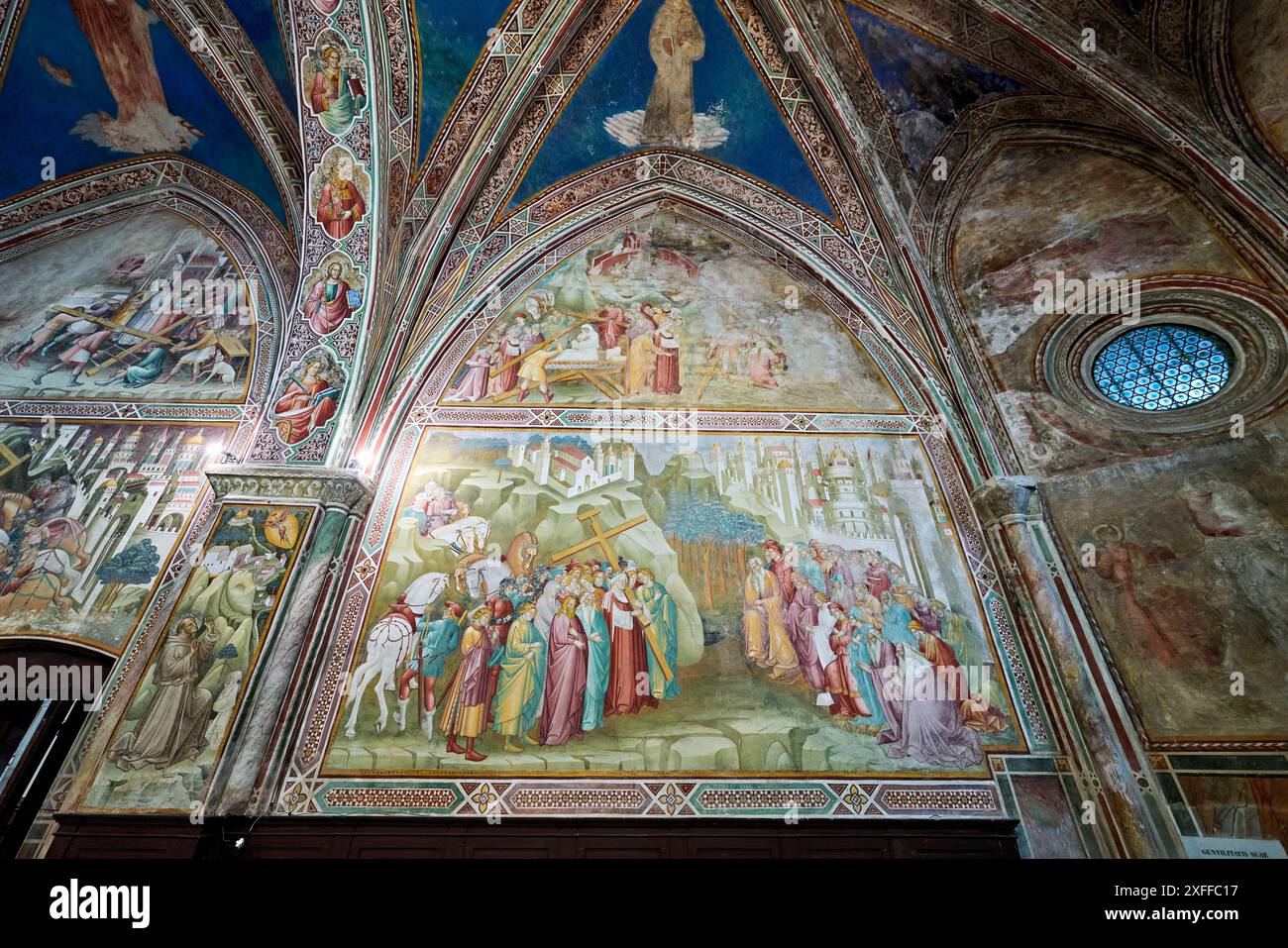 Volterra Tuscany Italy. Church of San Francesco. Frescos in the Chapel ...