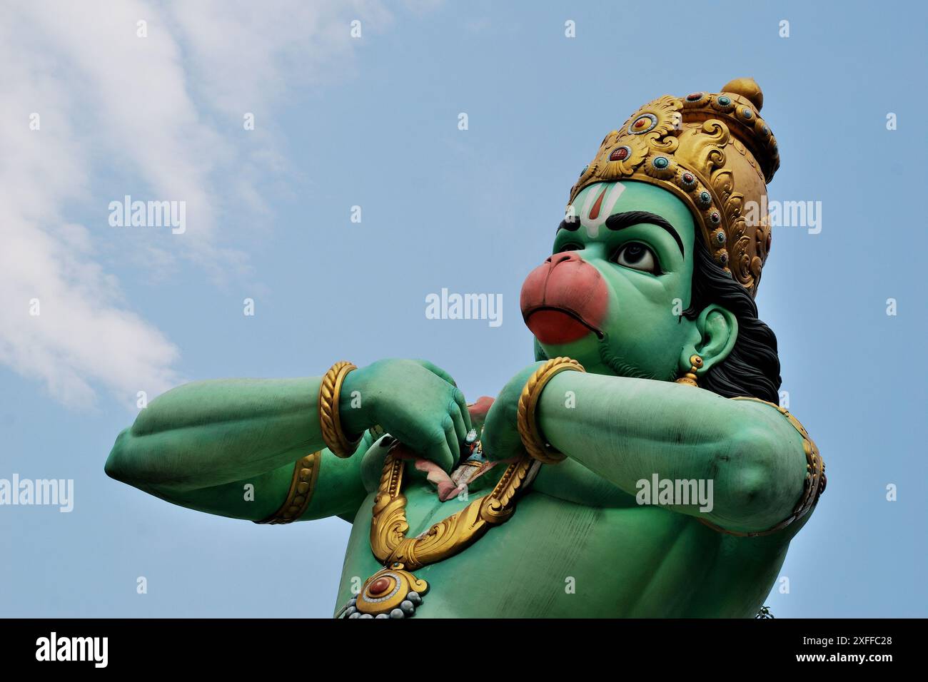 Partial view of the Lord Hanuman Statue, Batu Cave complex in Selangor ...