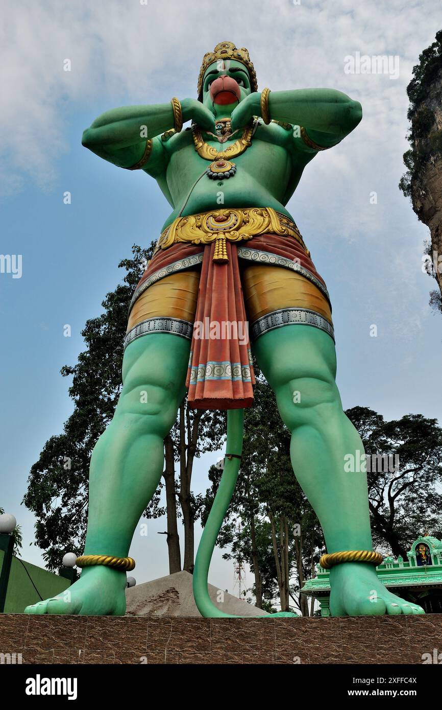 Partial view of the Lord Hanuman Statue, Batu Cave complex in Selangor ...