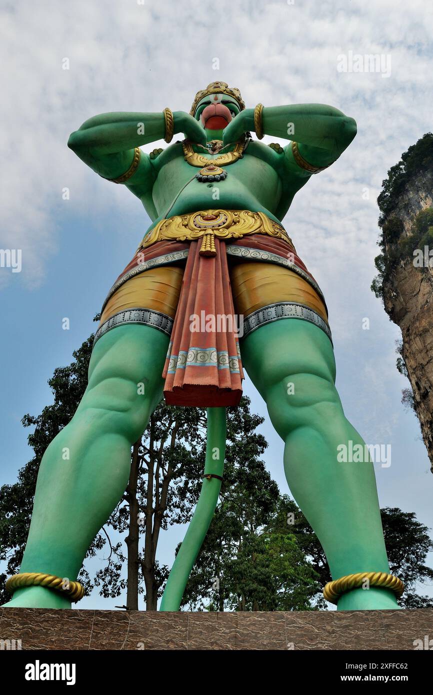Partial view of the Lord Hanuman Statue, Batu Cave complex in Selangor ...