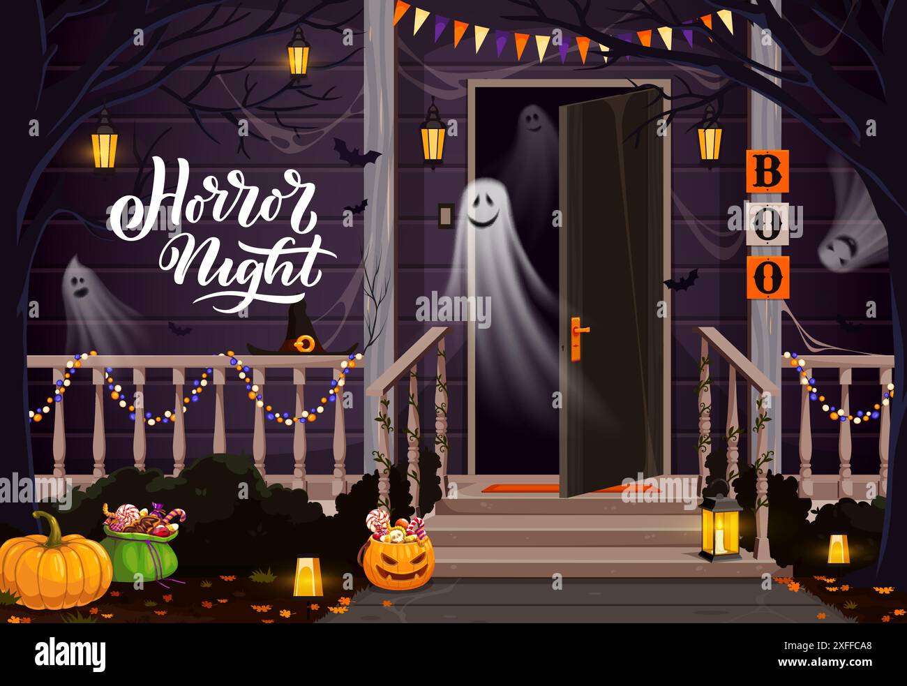 Trick treat door haloween hi-res stock photography and images - Alamy