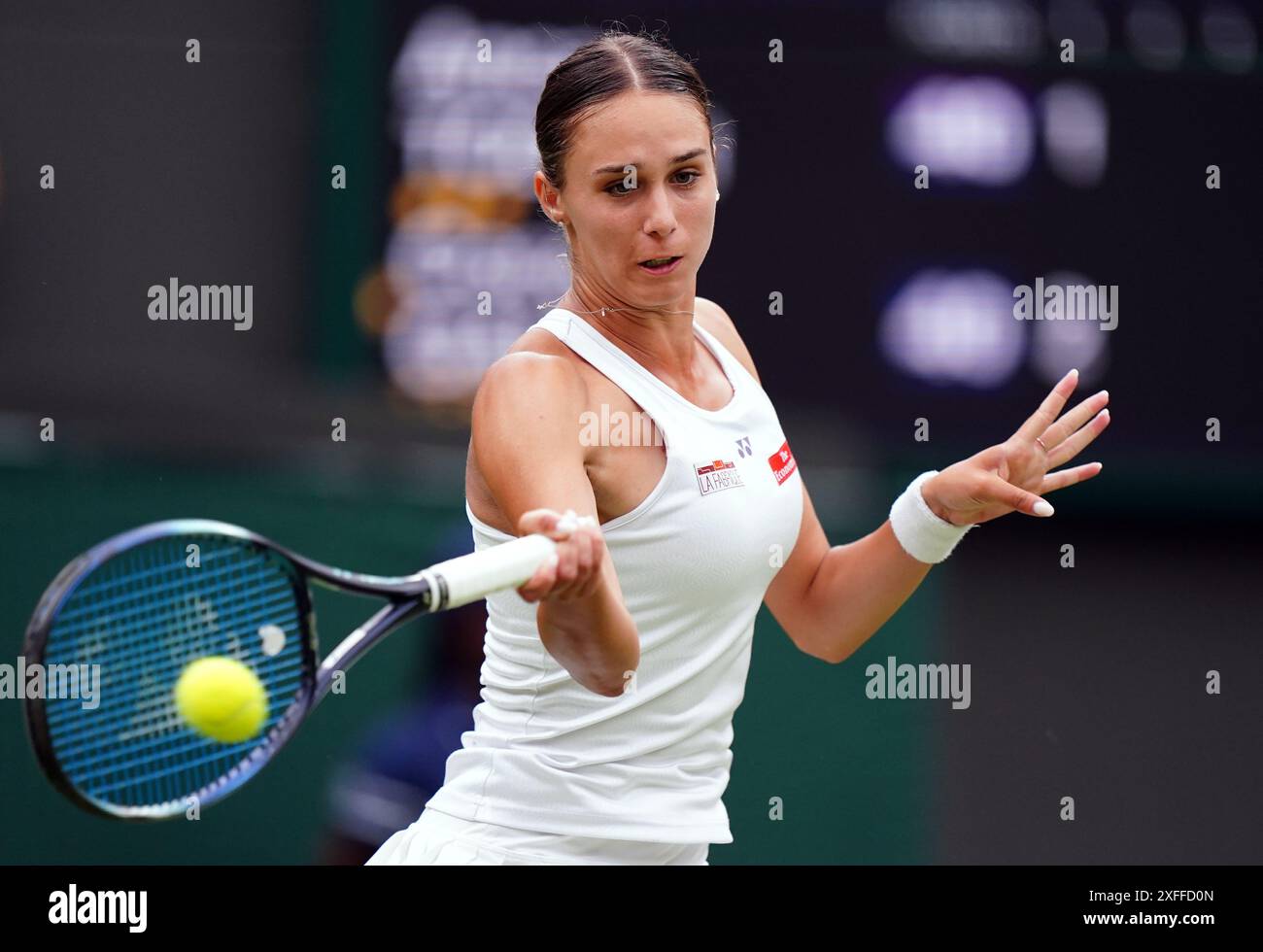Anca Todoni during her match against Coco Gauff on day three of the ...