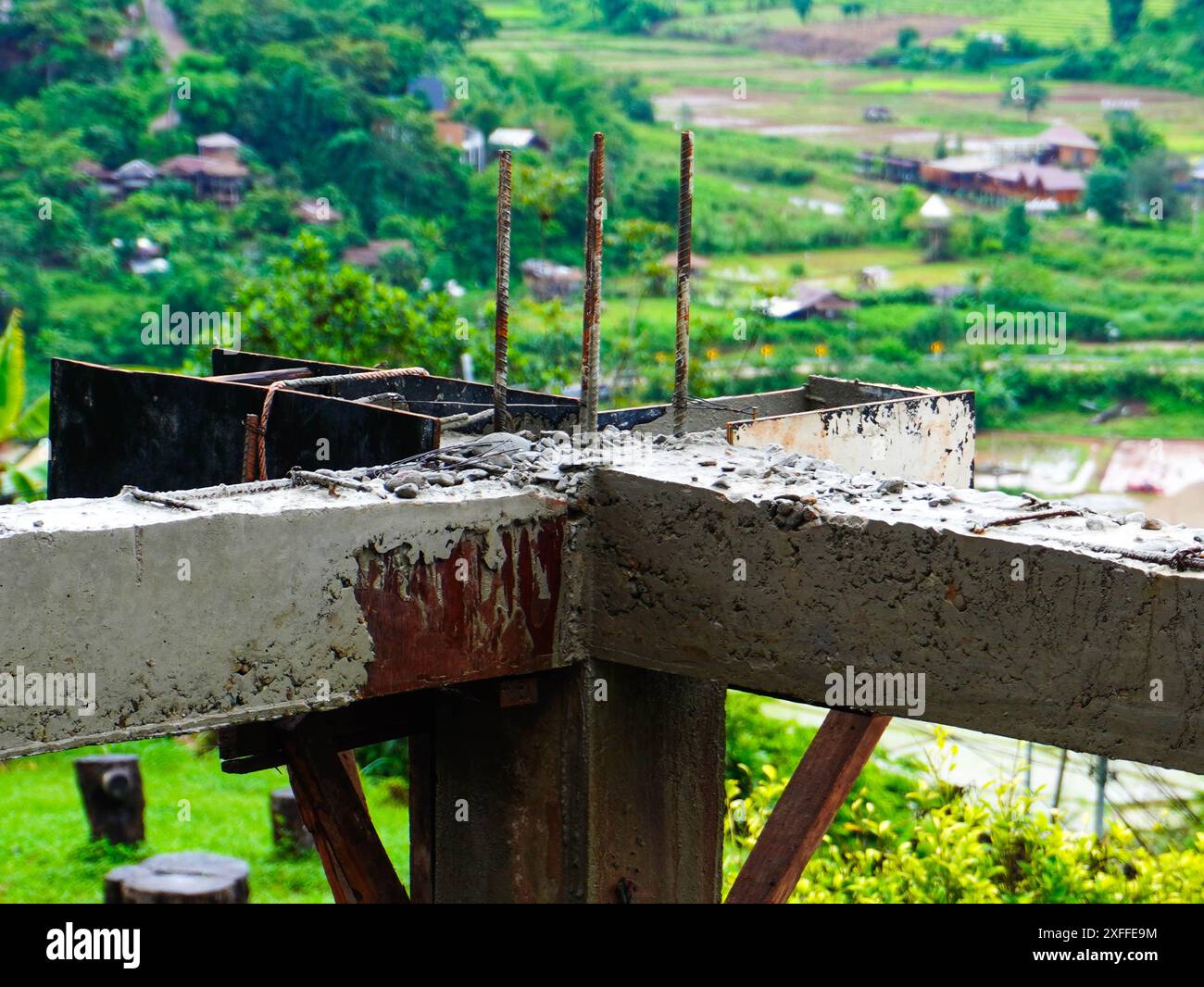 Building is under construction. bearing pillars of the building Stock ...