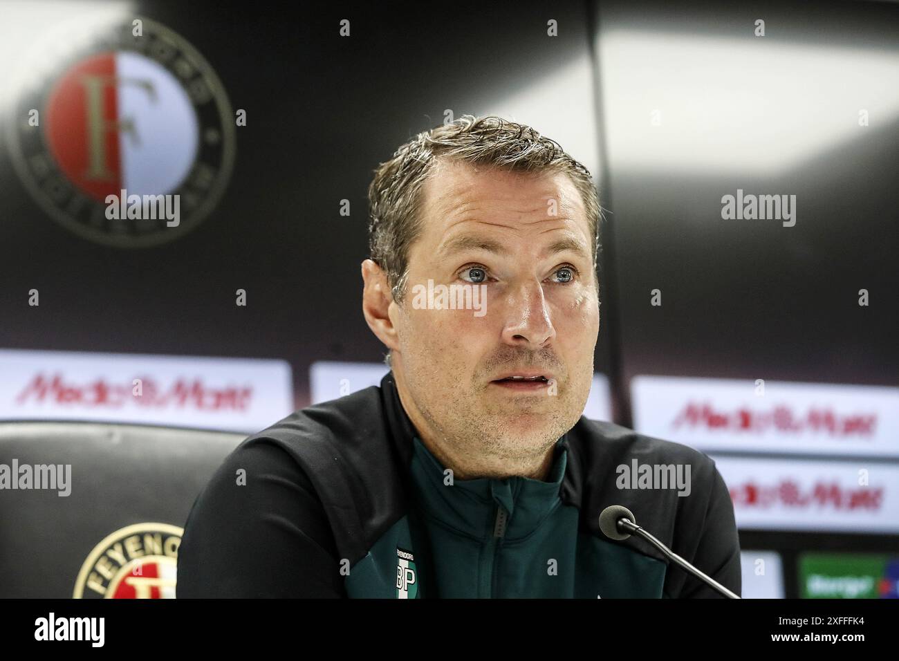 ROTTERDAM - 03/07/2024, ROTTERDAM - Feyenoord coach Brian Priske during ...