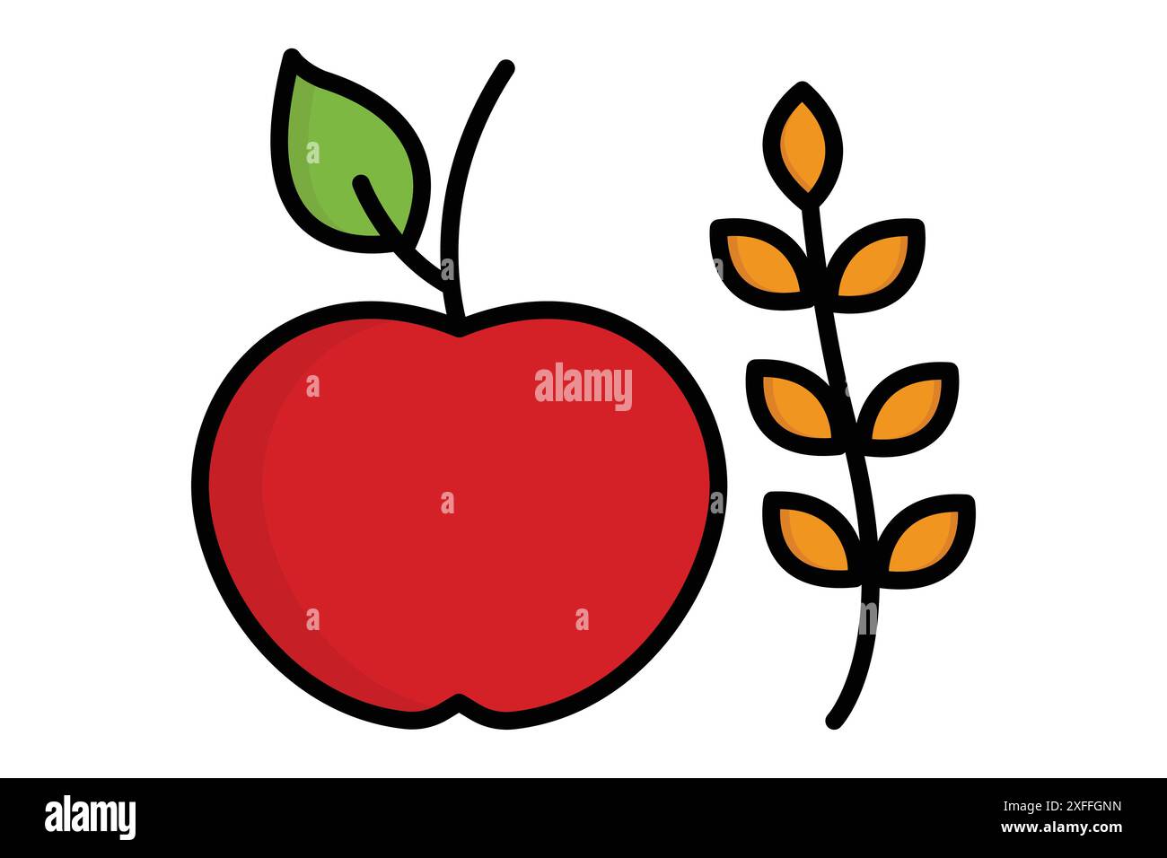 Nutrition icon. apple with wheat. icon related to track. colored ...