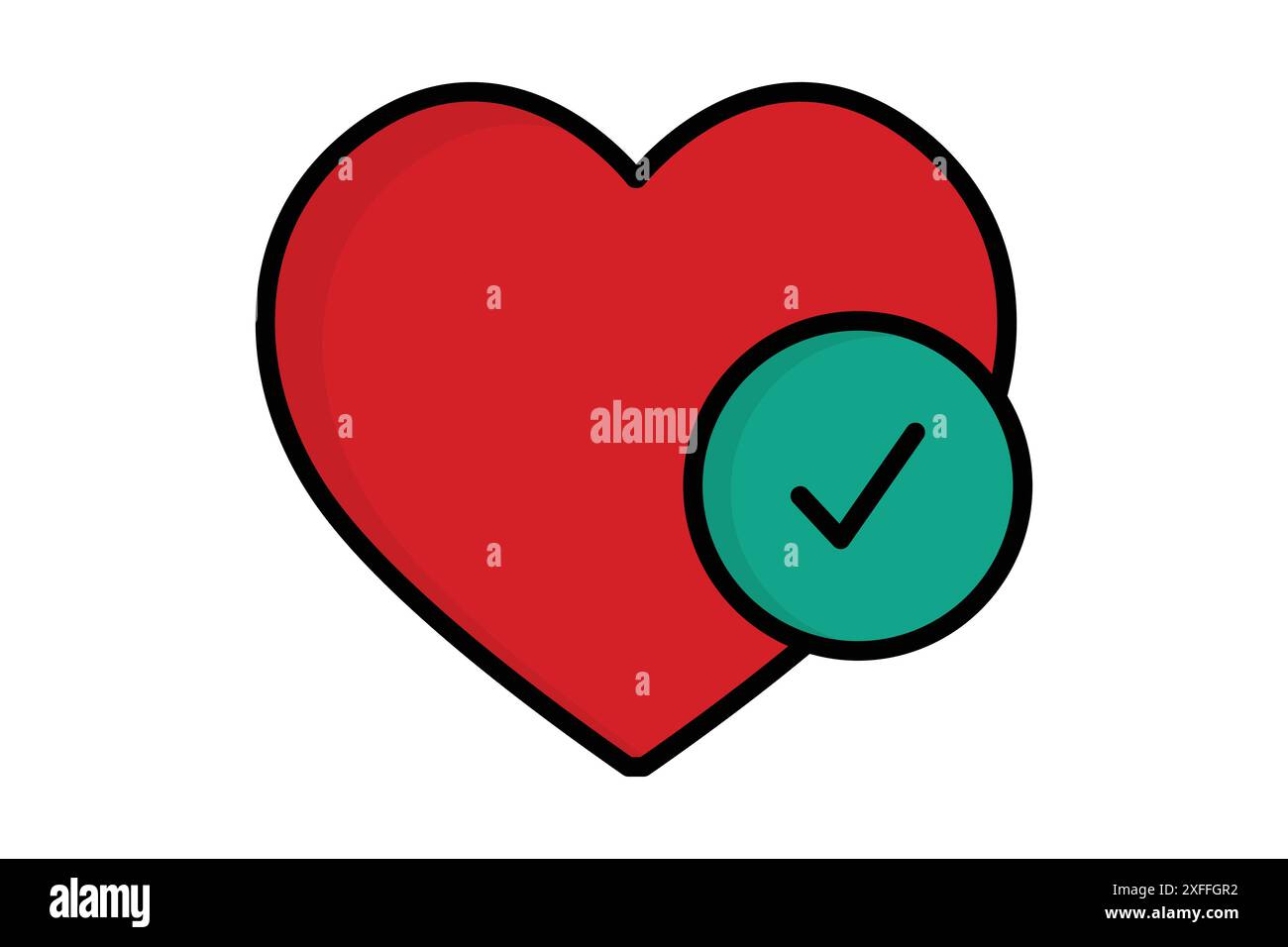 heart health icon. heart with check mark. icon related to monitor heart ...