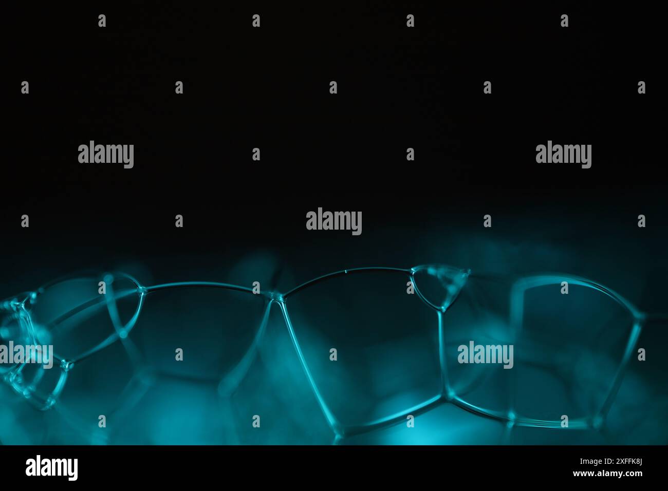 Blue bubbles in macro, connection of bubbles in macro, cell from liquid ...