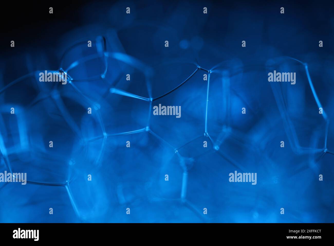 Blue bubbles in macro, connection of bubbles in macro, cell from liquid ...