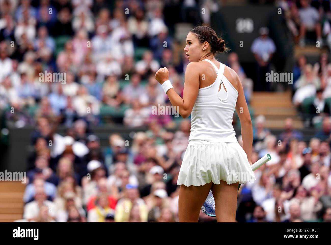 Anca Todoni during her match against Coco Gauff on day three of the ...