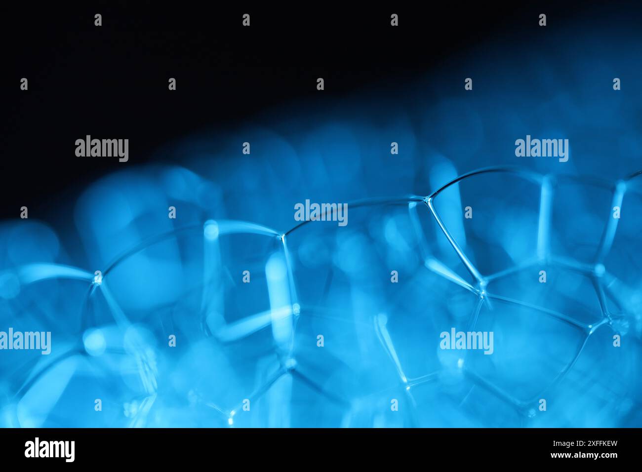 Blue bubbles in macro, connection of bubbles in macro, cell from liquid ...