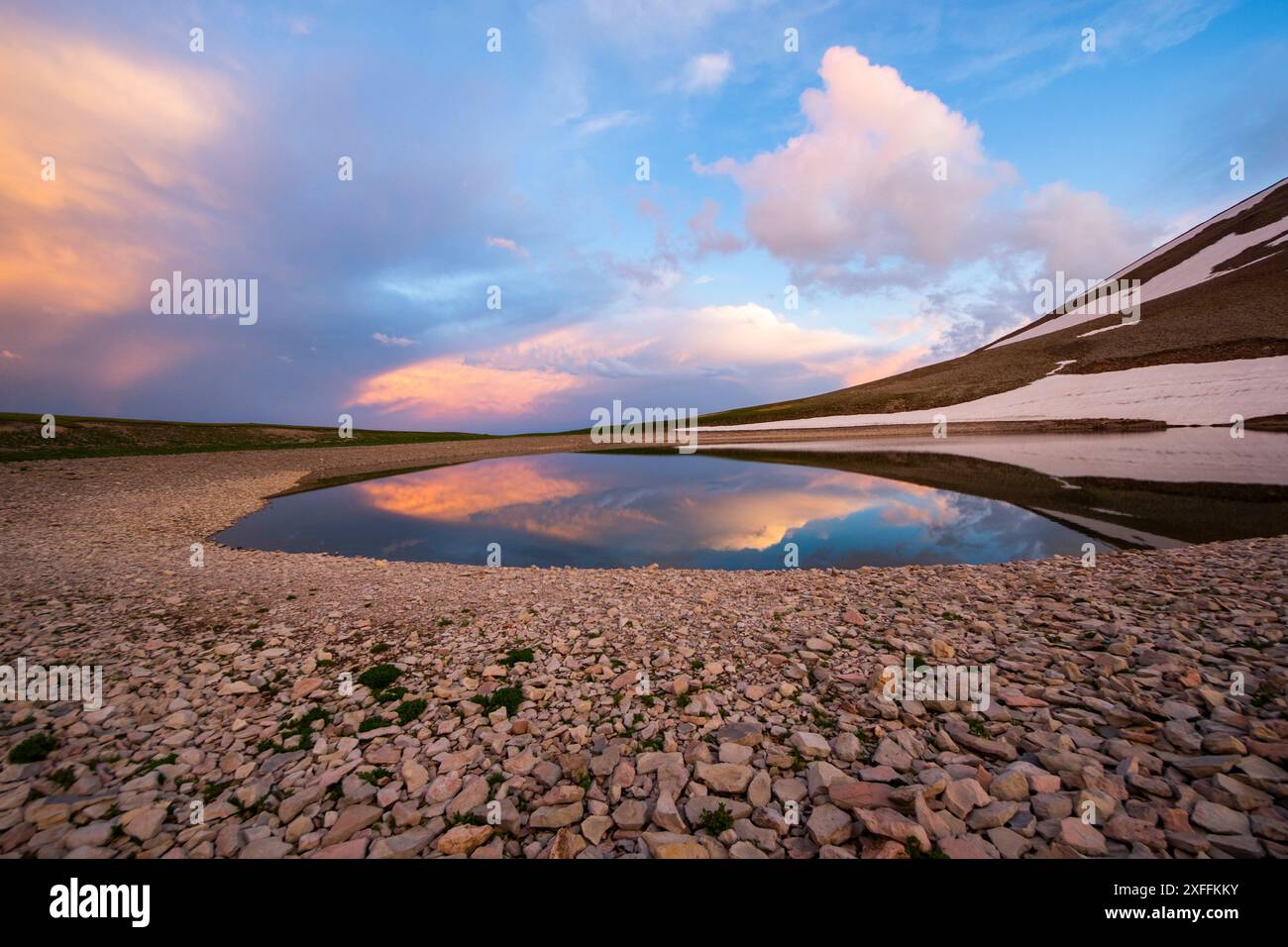 Abuli mountain peak and lake in Javakheti, Goergia Stock Photo - Alamy