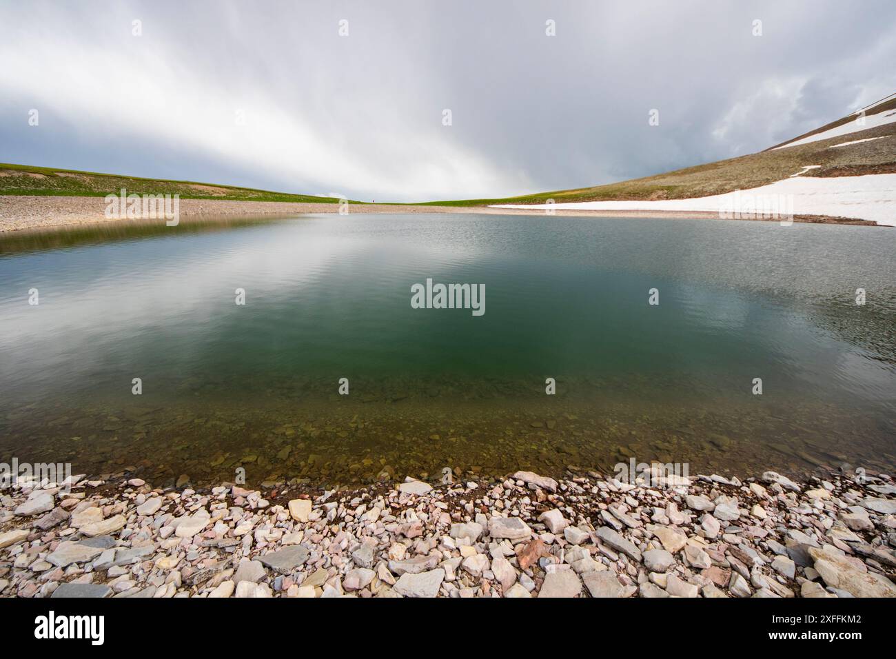 Abuli mountain peak and lake in Javakheti, Goergia Stock Photo - Alamy